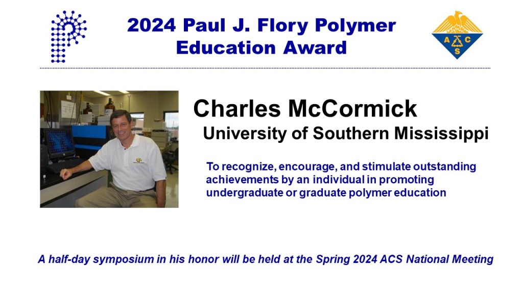 Paul J. Flory Award for Polymer Education – Division of Polymer ...