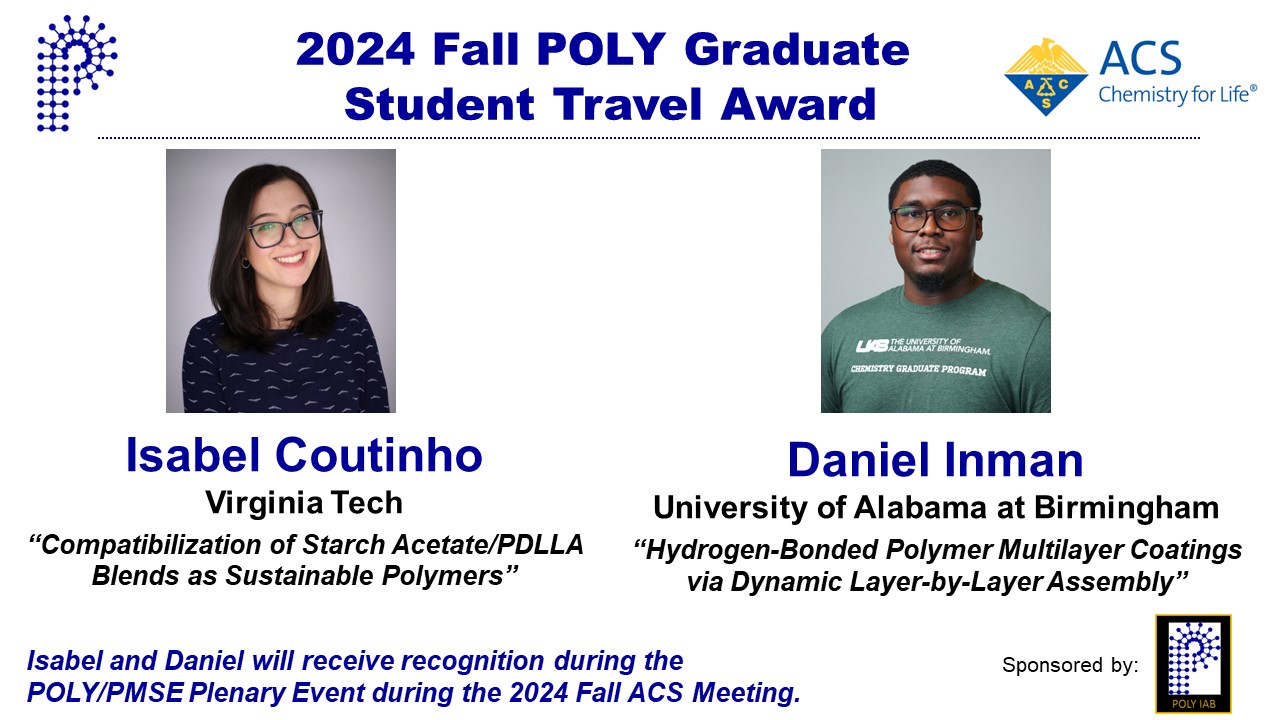 POLY Graduate Student Travel Awards – Division of Polymer Chemistry, Inc.